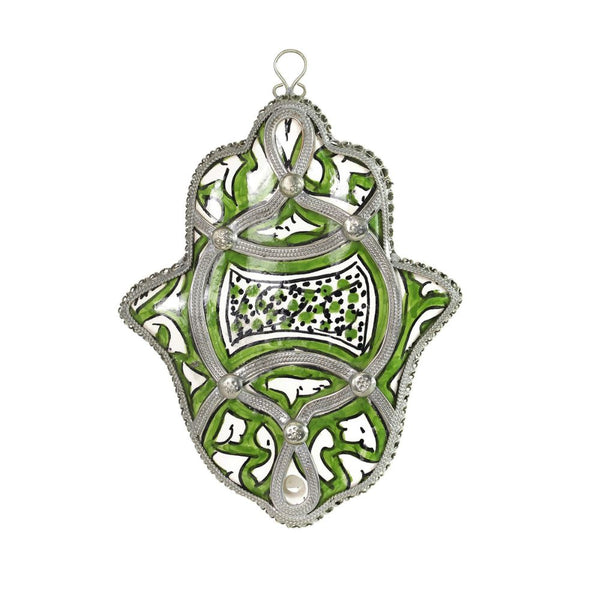Hamsa, Ceramic with Sterling Silver Plate, Assorted Colors and Pattern ...