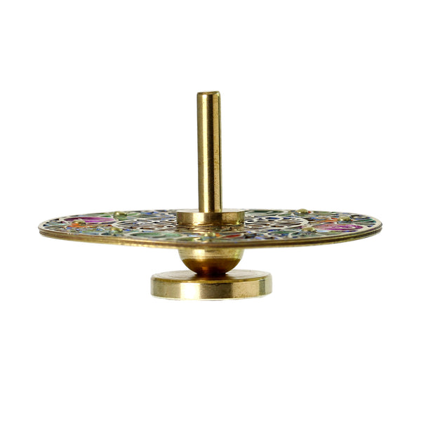 Dreidel, Round Multicolor Enamel on Hand Cut Brass - Kolbo Fine Judaica ...