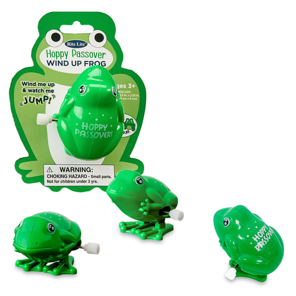 Hoppy Passover Frog, Wind Up Hopping Frog - Kolbo Fine Judaica Gallery