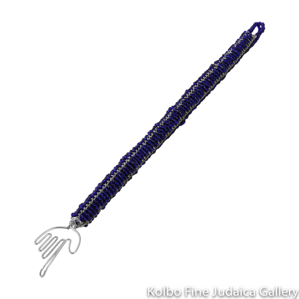 Yad, Blue, Fair Trade, Hand-Beaded on Wire, 11’’ - Kolbo Fine Judaica ...