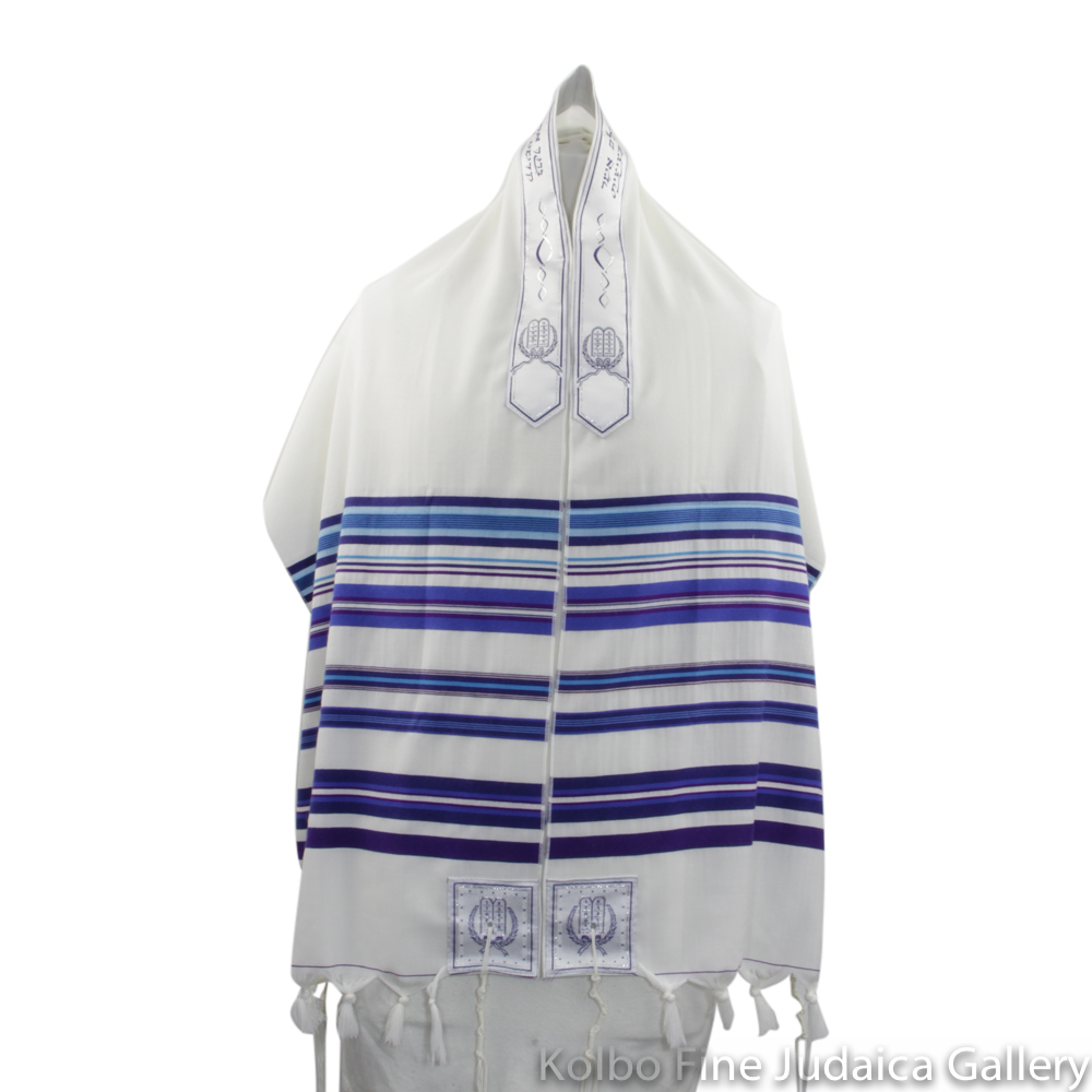Tallit Set, Wool, B’nai Or Style - Kolbo Fine Judaica Gallery